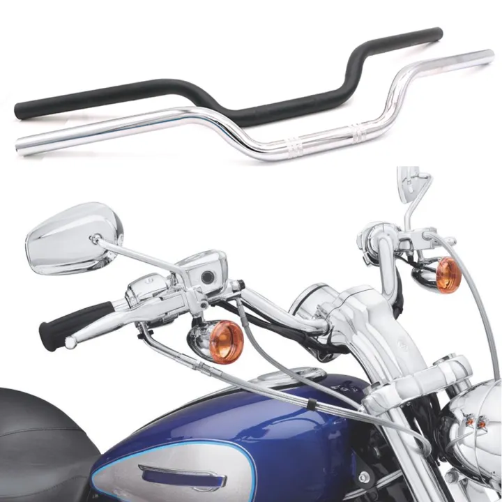 22MM Universal Motorcycle Refit Handlebar Retro Black Modified Handle ...