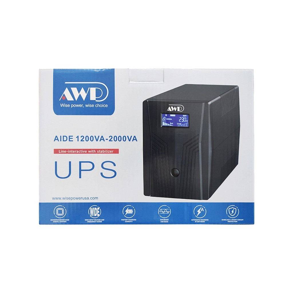 Ipason AWP AID2000 Pro Aide Pro LCD 1200W-2000VA UPS with AVR ...