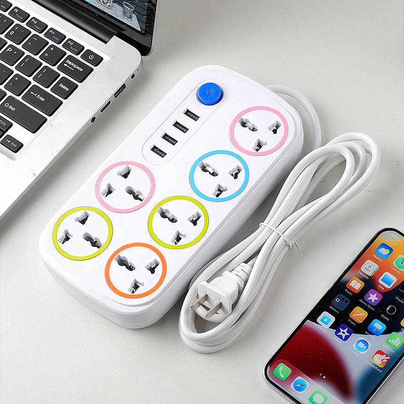 Zeus Power Socket Extension Socket Cable Moveable Multi Function Socket With 6 Socket And 4 Usb