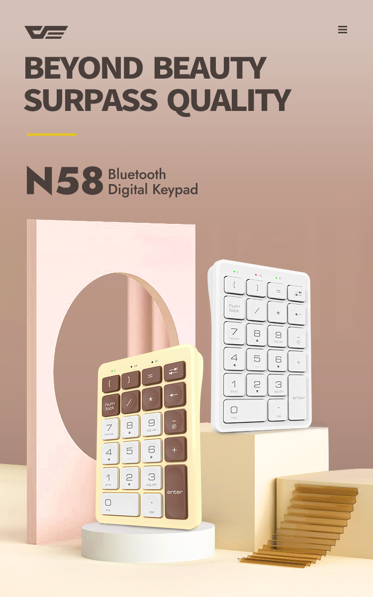 Itw | Darkflash N58 Bluetooth Digital Number Keypad (White | Pink ...