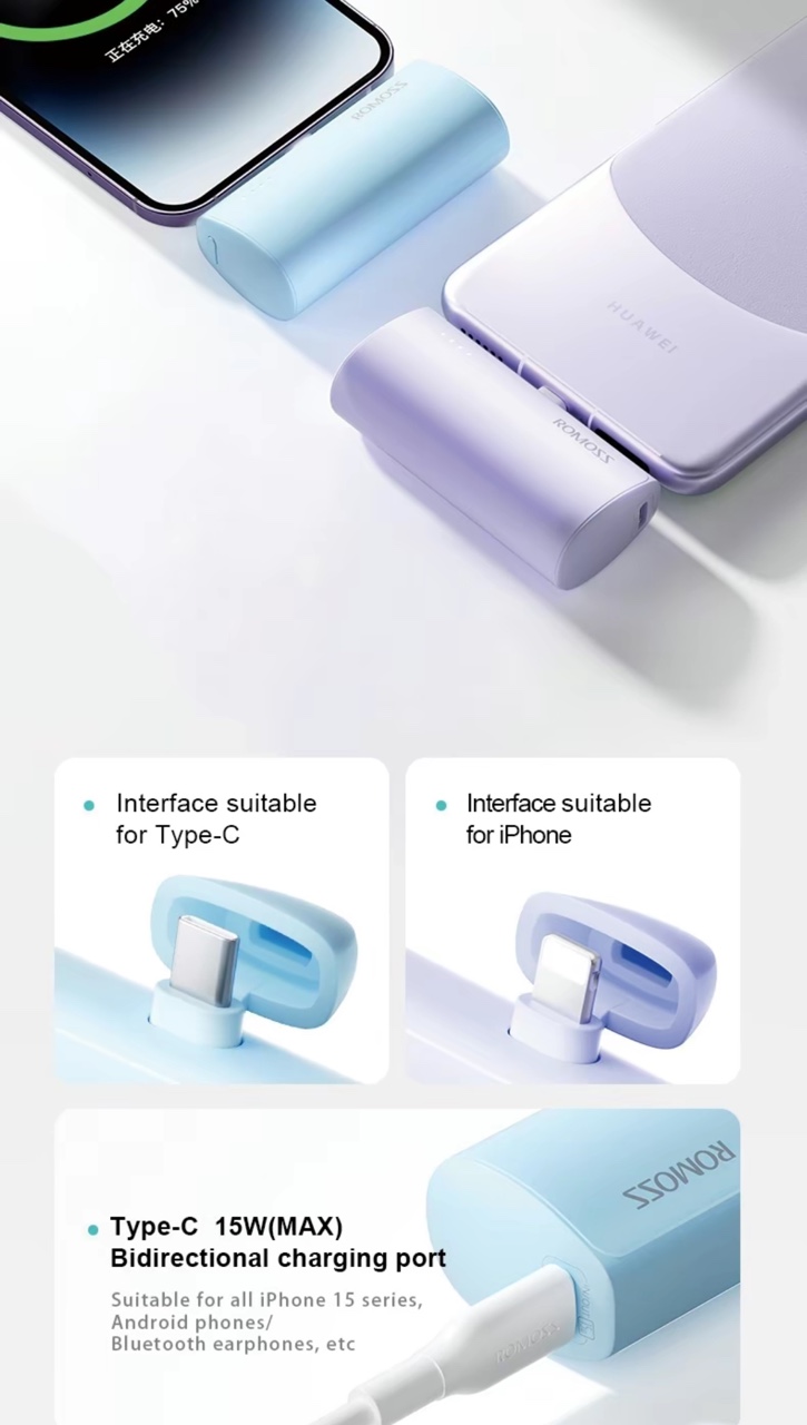 Romoss PPC05 5000mAh Light Ning 12W Mini Super Fast Charging Compact ...
