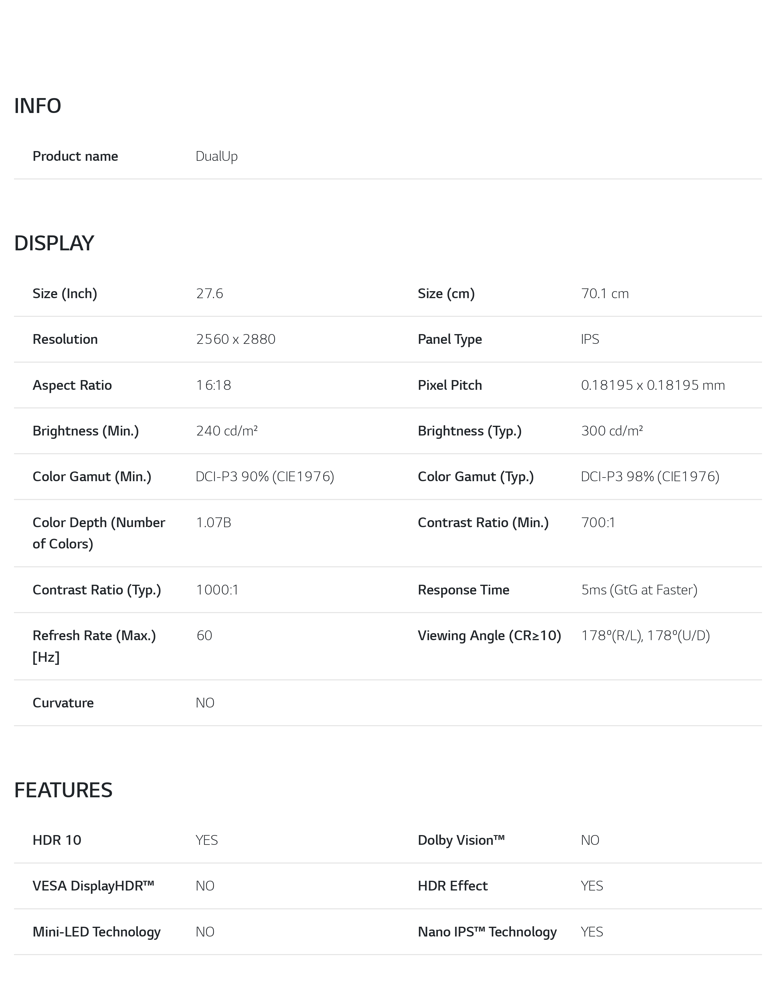 LG 28MQ780-B 27.6" Nano IPS 60Hz QHD HDR DualUp Monitor with Ergo Stand ...