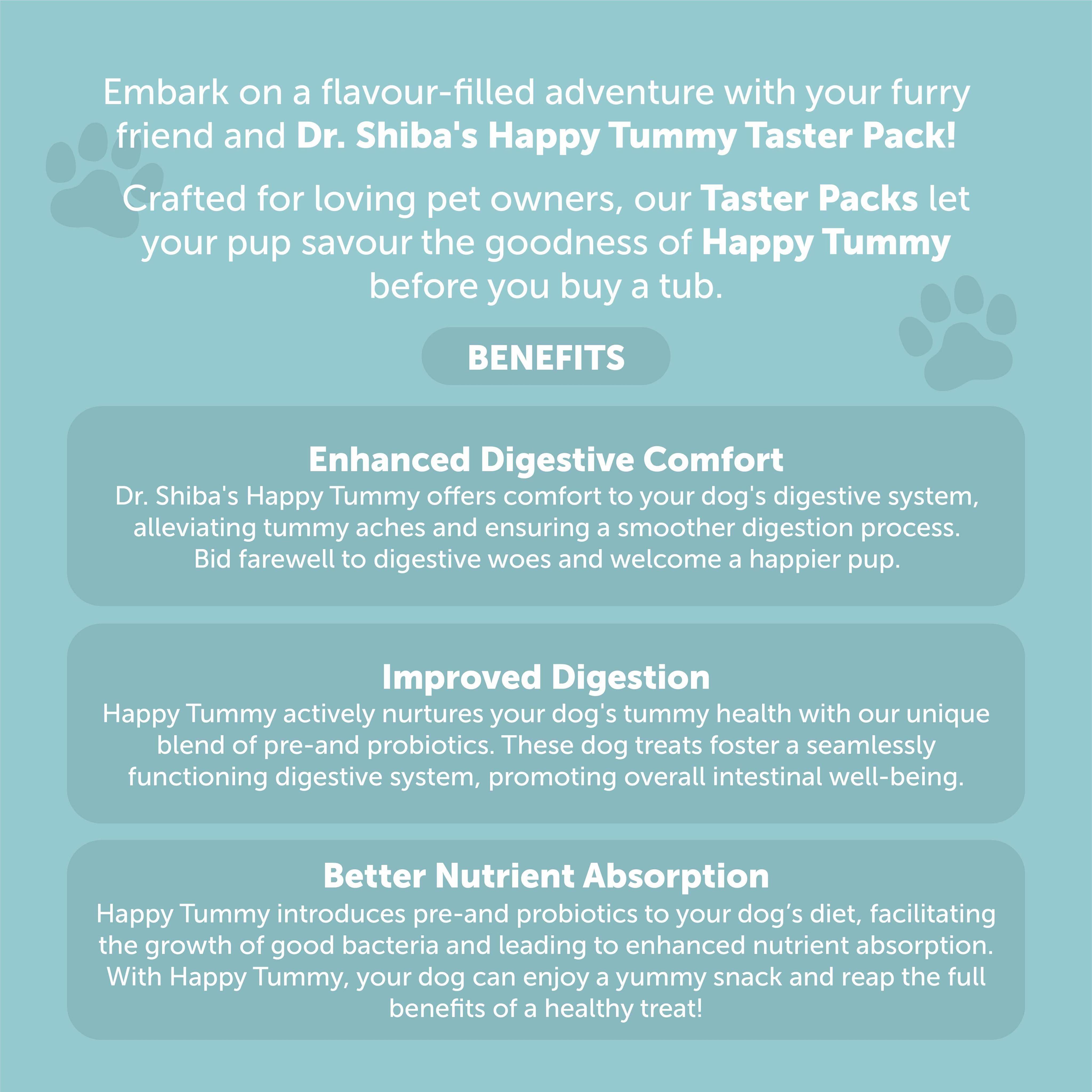 Dr. Shiba Taster Pack Pro Immune x 2 Happy Tummy x 2 Beef 40g Dog ...