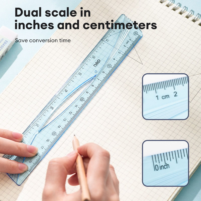 Deli EH11 Basic Ruler Set Drawing School Supplies 20/30cm | Shopee ...