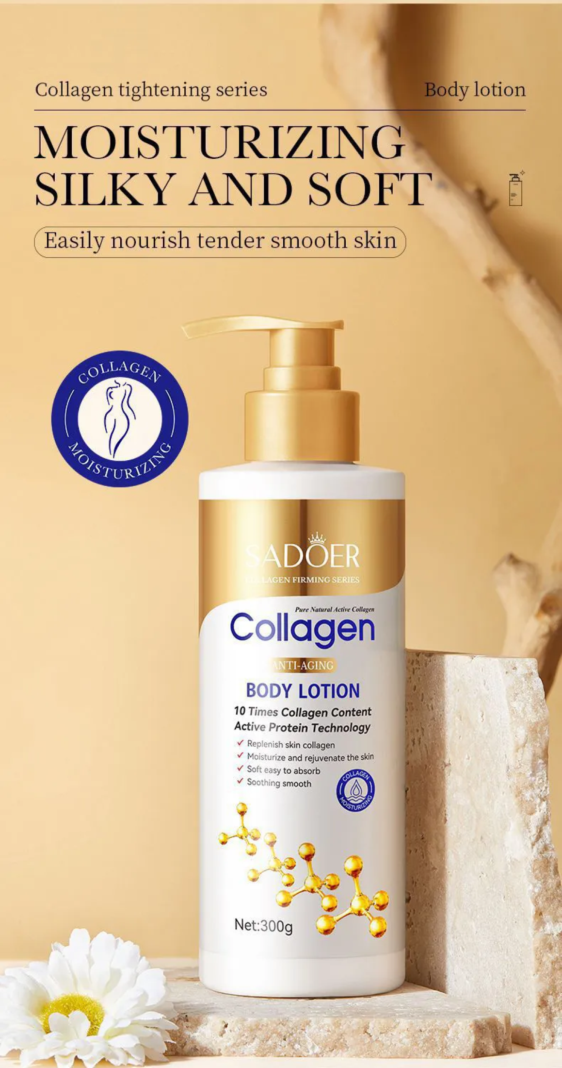 Sadoer Whitening Body Lotion Collagen Moisturizing Firming skin Improve ...