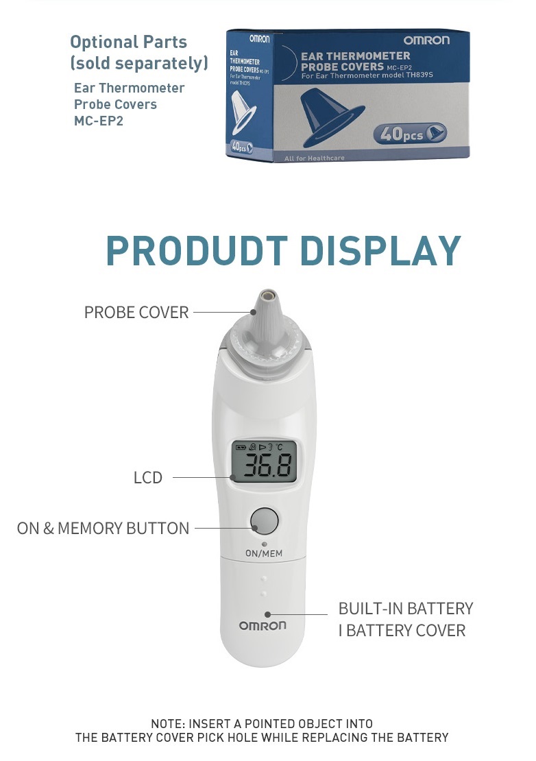 Omron TH839S Digital Ear Thermometer for Baby and Body Temperature ...