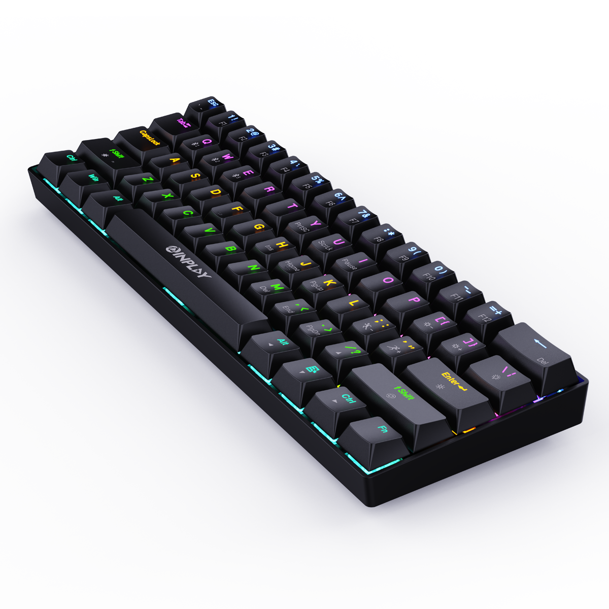 Inplay SK610 Wireless Mechanical Keyboard Bluetooth Tri-Mode With Brown ...