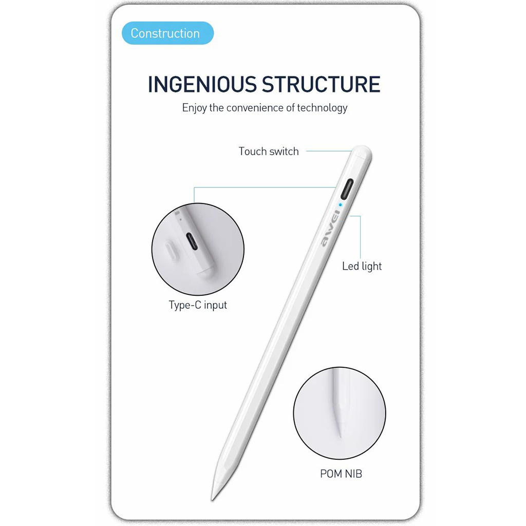 Awei P3 Touch Control Stylus Writing Drawing Pen For Tablet Smartphone ...