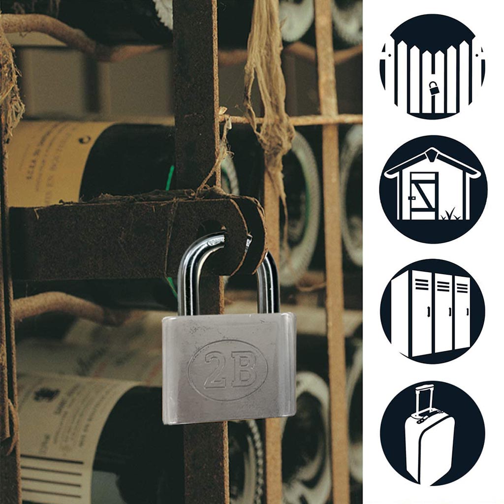 2B Security 60mm Short Shackle Padlock Keyed Alike Padlocks with 3 Iron ...