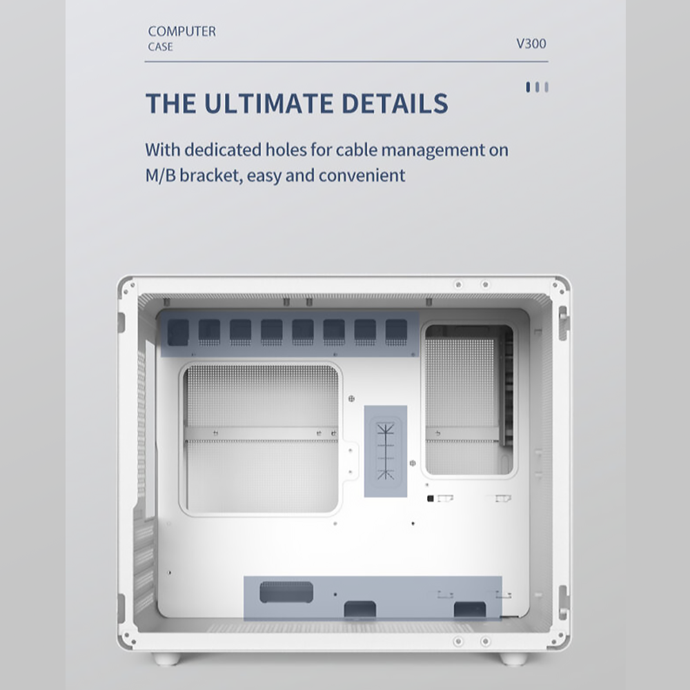 EasyPC| YGT V300 MAtx Tempered Glass PC Case gaming| Black and White ...