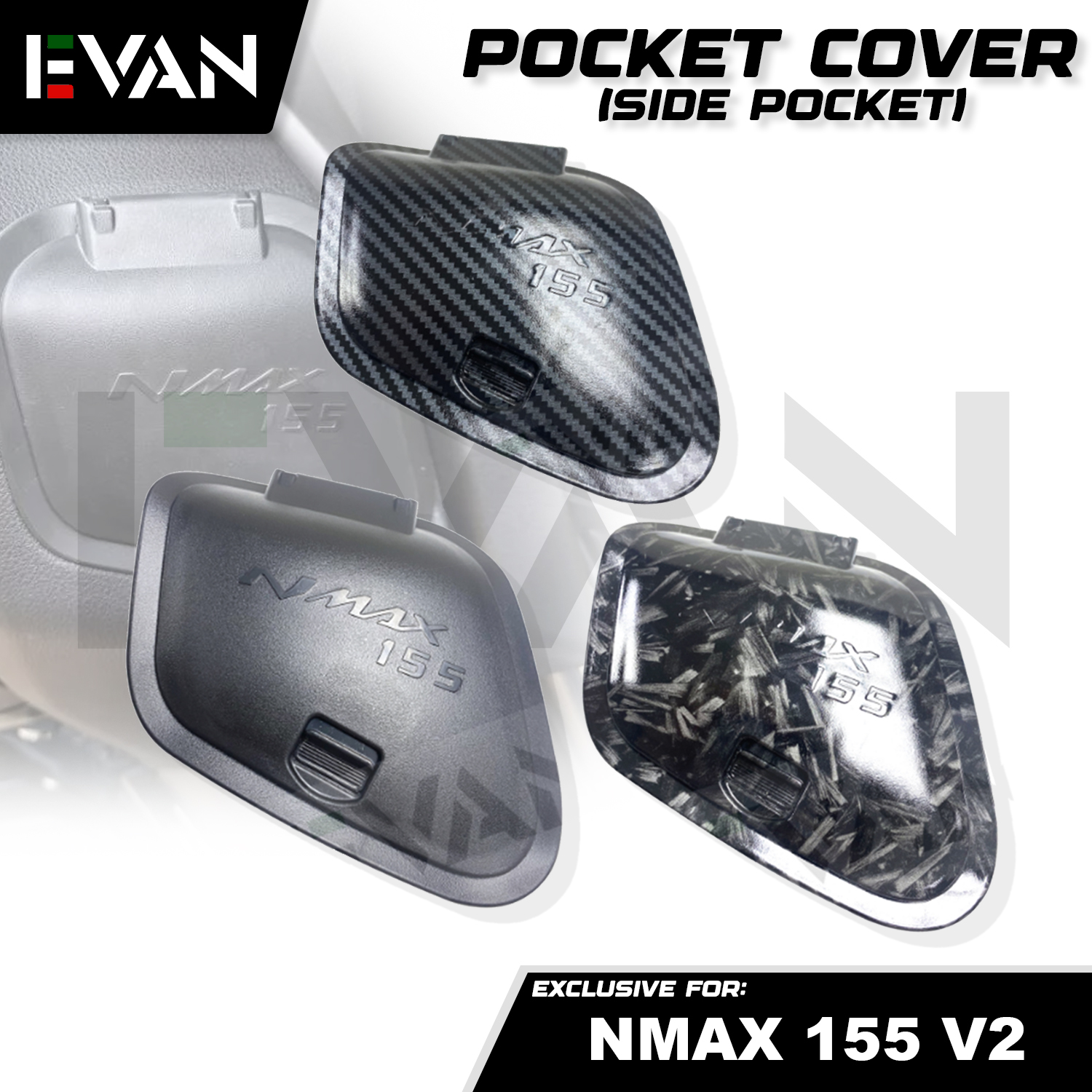EVAN.PH New Style Side Pocket Cover With Lock For Nmax 2020/2021 Volt ...