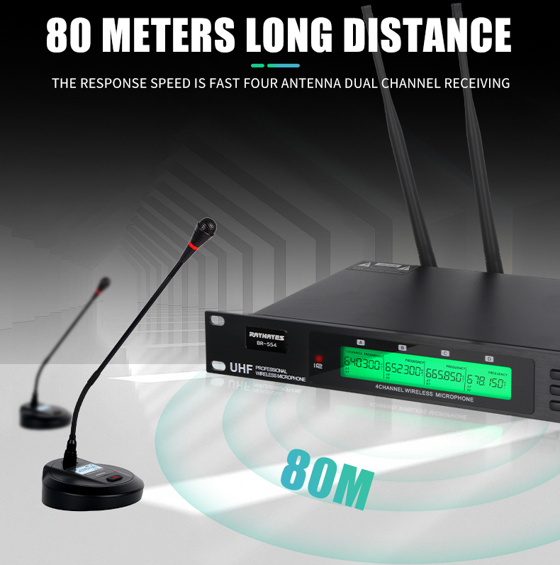 RAYHAYES Wireless Microphone Gooseneck Conference Microphone Desktop ...