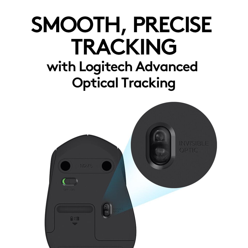 Logitech M275 2.4 GHz with Nano Receiver Optical Tracking Wireless ...
