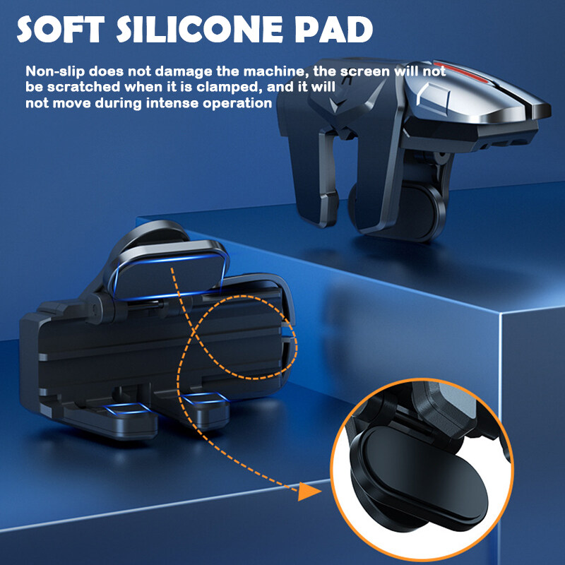 6 Finger Mobile Game Trigger Phone Gaming Controller Alloy Gamepad ...