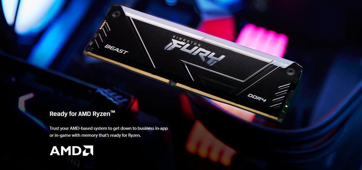 Itw | Kingston Fury Beast RGB 32GB (1x32GB) DDR4-3600Mhz CL18 Desktop Memory (KF436C18BB2A/32 ...