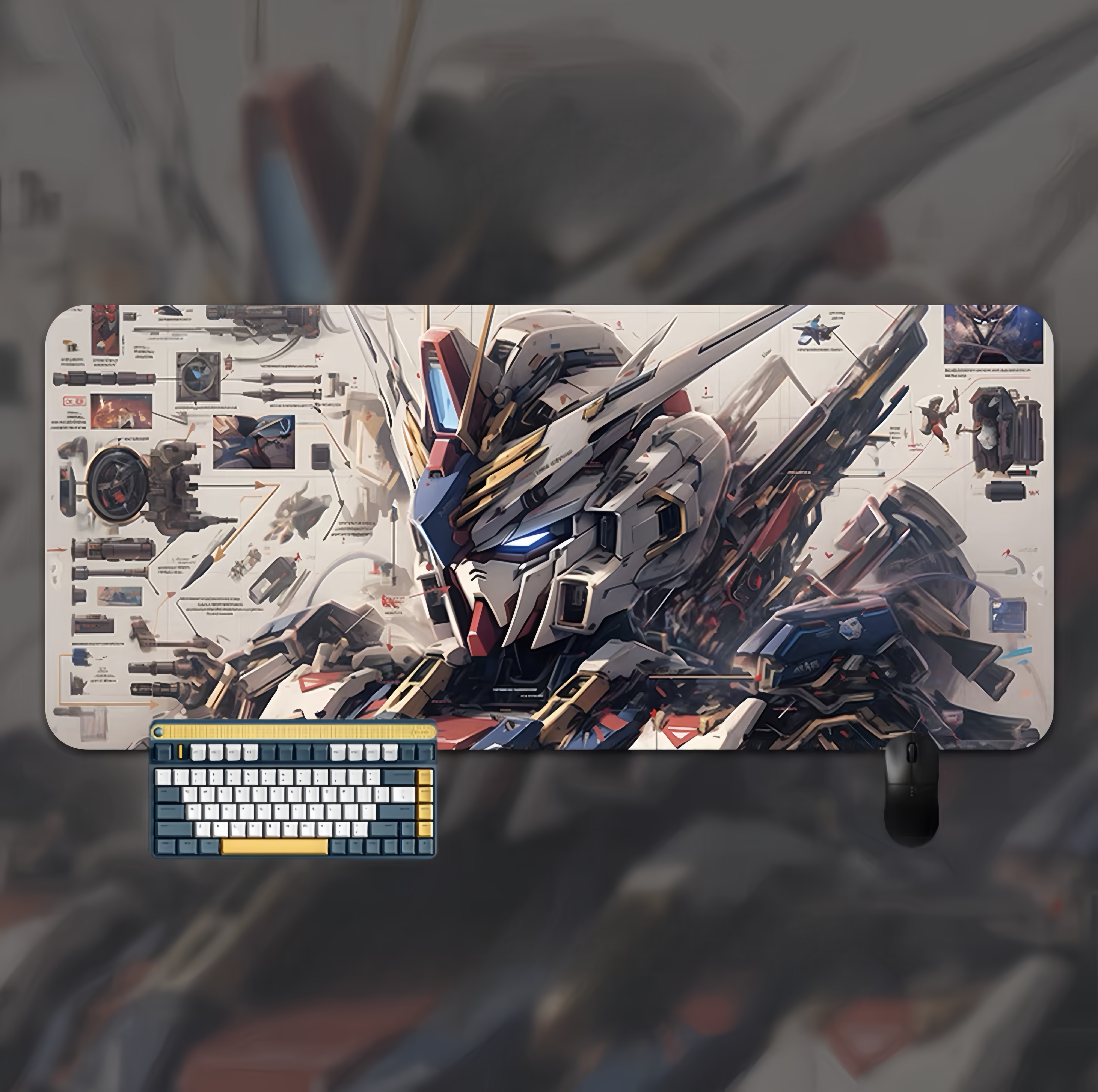 Zeus x Gundam ( X-32 ) Extended Mouse Mat / Mouse Pad For Gaming ( 80cm ...