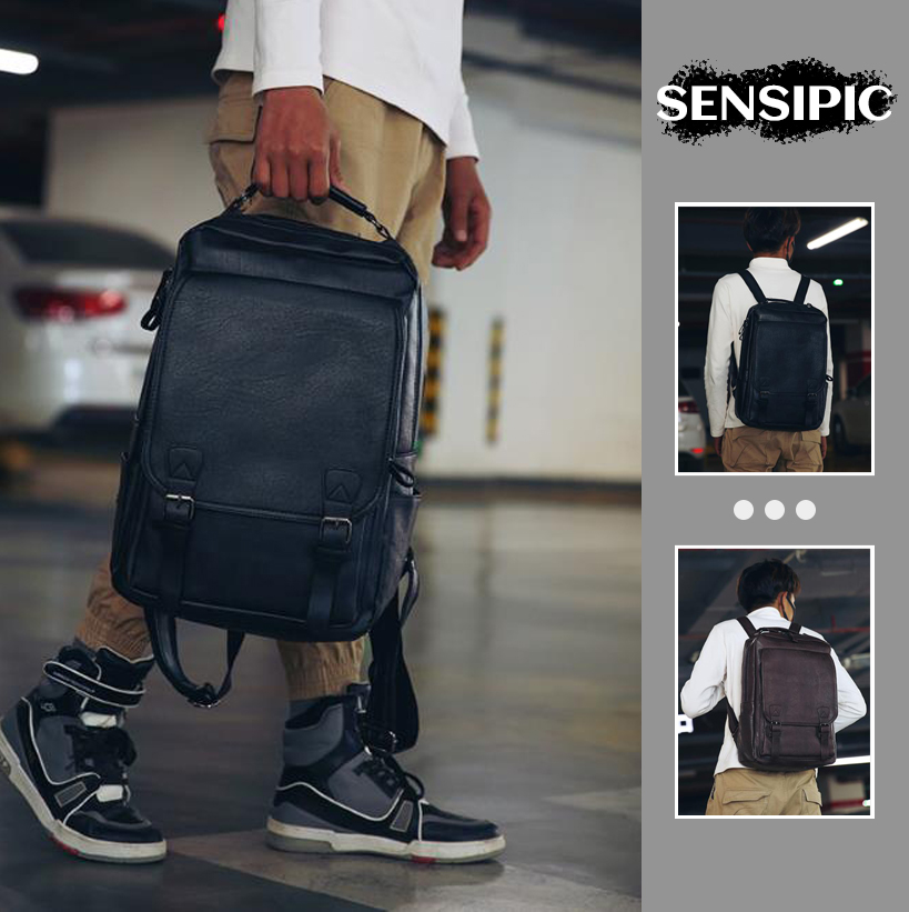 Backpack for Men School Bag Waterproof Backpack Backpack Leather High ...