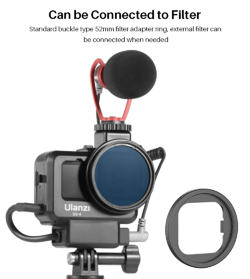 ULANZI G9-4 Protective Expansion Housing Vlog Frame Cage for GoPro Hero 12, 11, 10, 9 Action ...