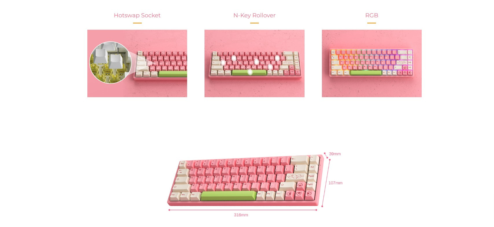Akko Mochi & Dango 3068B Plus Multi-Modes RGB Mechanical Keyboard ...