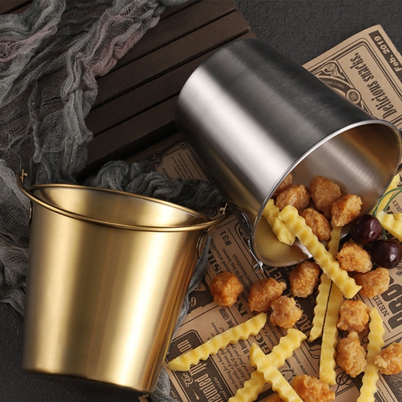 1pc Ice Bucket Fries Holder Mini Bucket Stainless Steel Bucket for ...