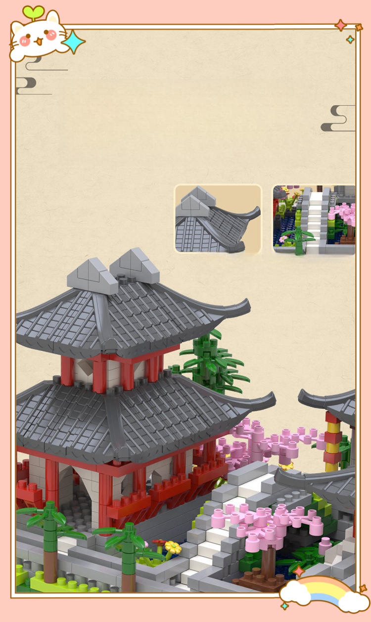 DIY Chinese building blocks Suzhou Garden building blocks toys | Shopee ...