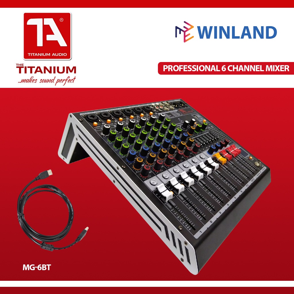 Titanium Audio by Winland MG 6BT 6 Channel Audio Mixer with 7-Band ...