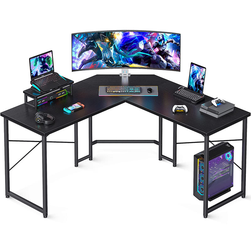 Office Desk L-Shaped Esports Desk Corner Desktop Computer Desk With ...