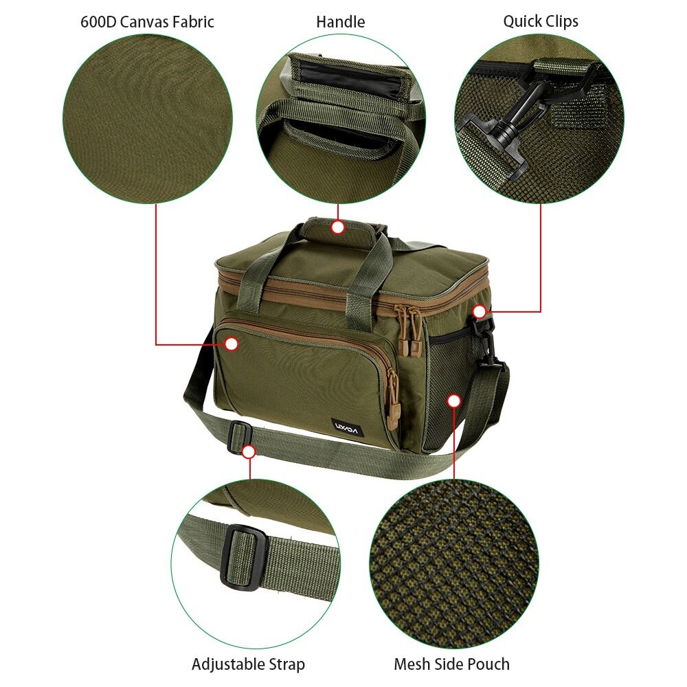 Portable Multifunctional Canvas Fishing Shoulder Bag Pack Fishing ...