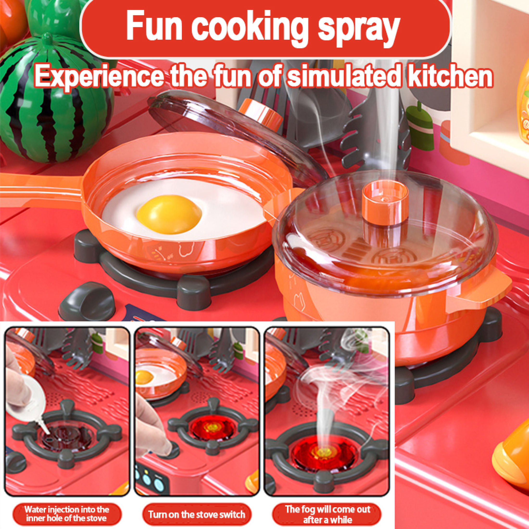 Wooden Japanese White Kitchen Dress up Game Cooking Children's play ...