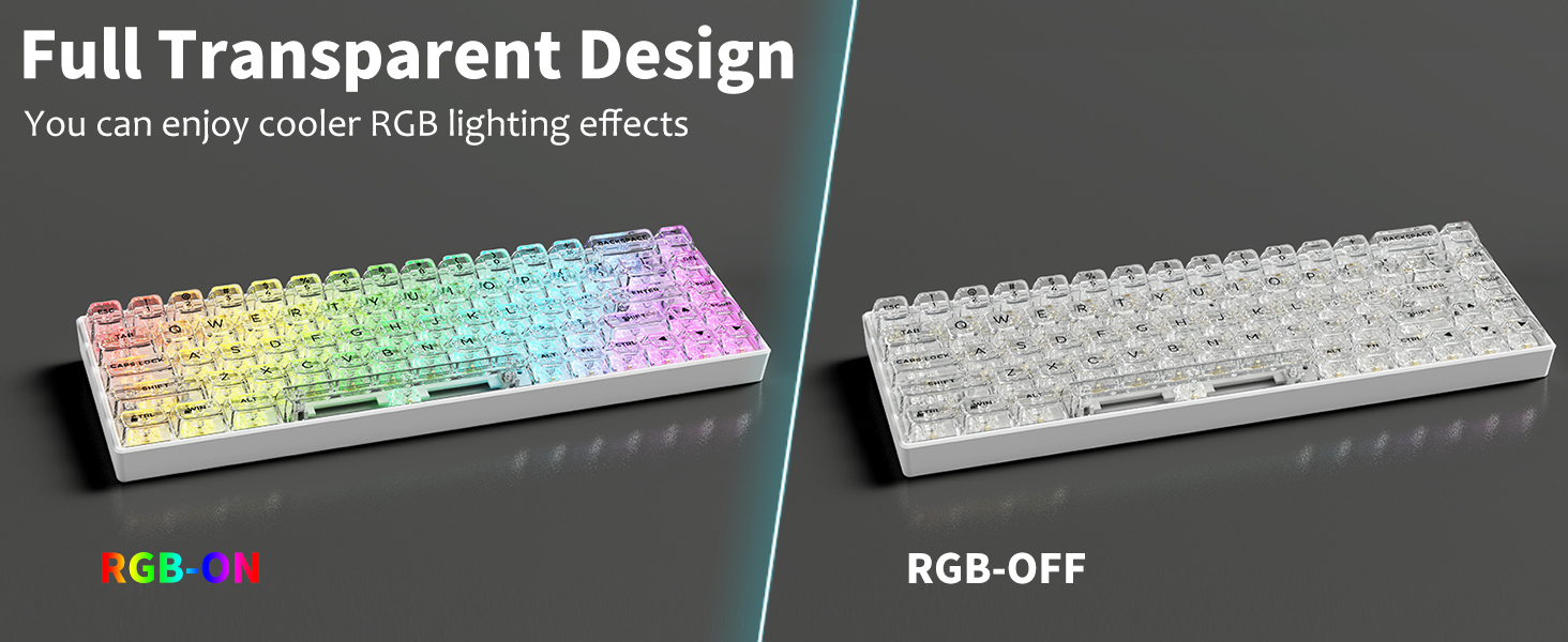 Transparent Keycaps 155 Keys NSA Profile Backlight PC Material for 61 ...