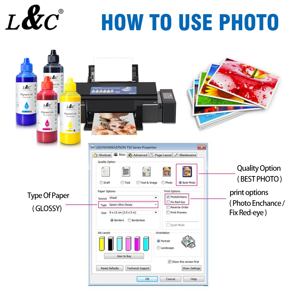 L&c RC Photo Paper Glossy 260 GSM A4 | 5R | 4R | 3R (20 sheets/pack) | Shopee Philippines