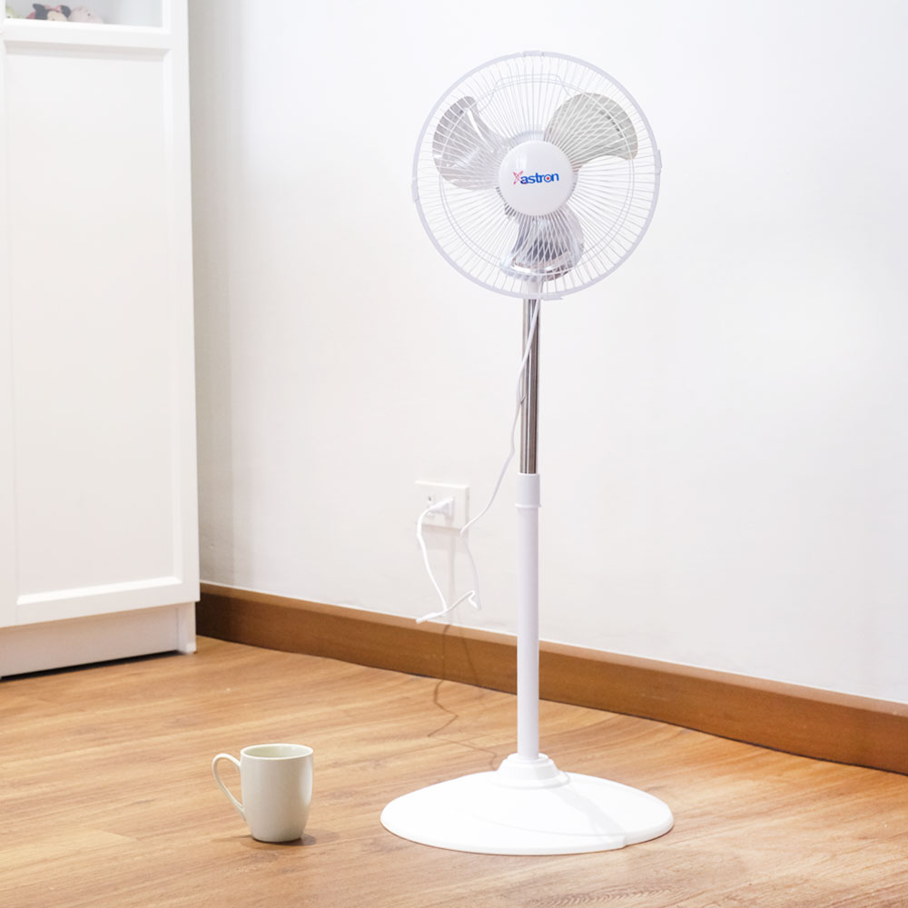 Astron AIRBLAZE 10” Electric Stand Fan - White | Heavy-Duty Metal Blade ...