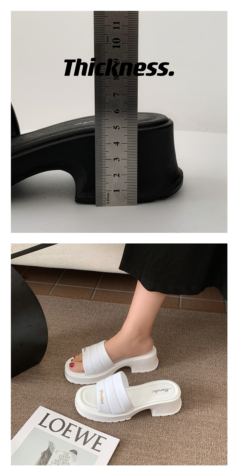 Marche 2024 Thick-Sole Muffin Heeled Casual Sandals For Women(standard ...