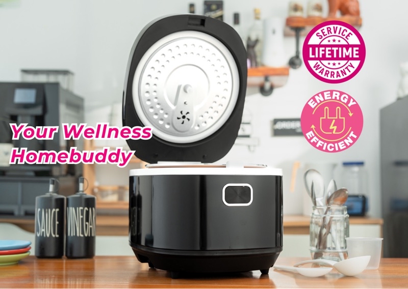 Tough Mama NTMMRC-50 Healthy Low Carb Black Jar Rice Cooker Non-stick ...