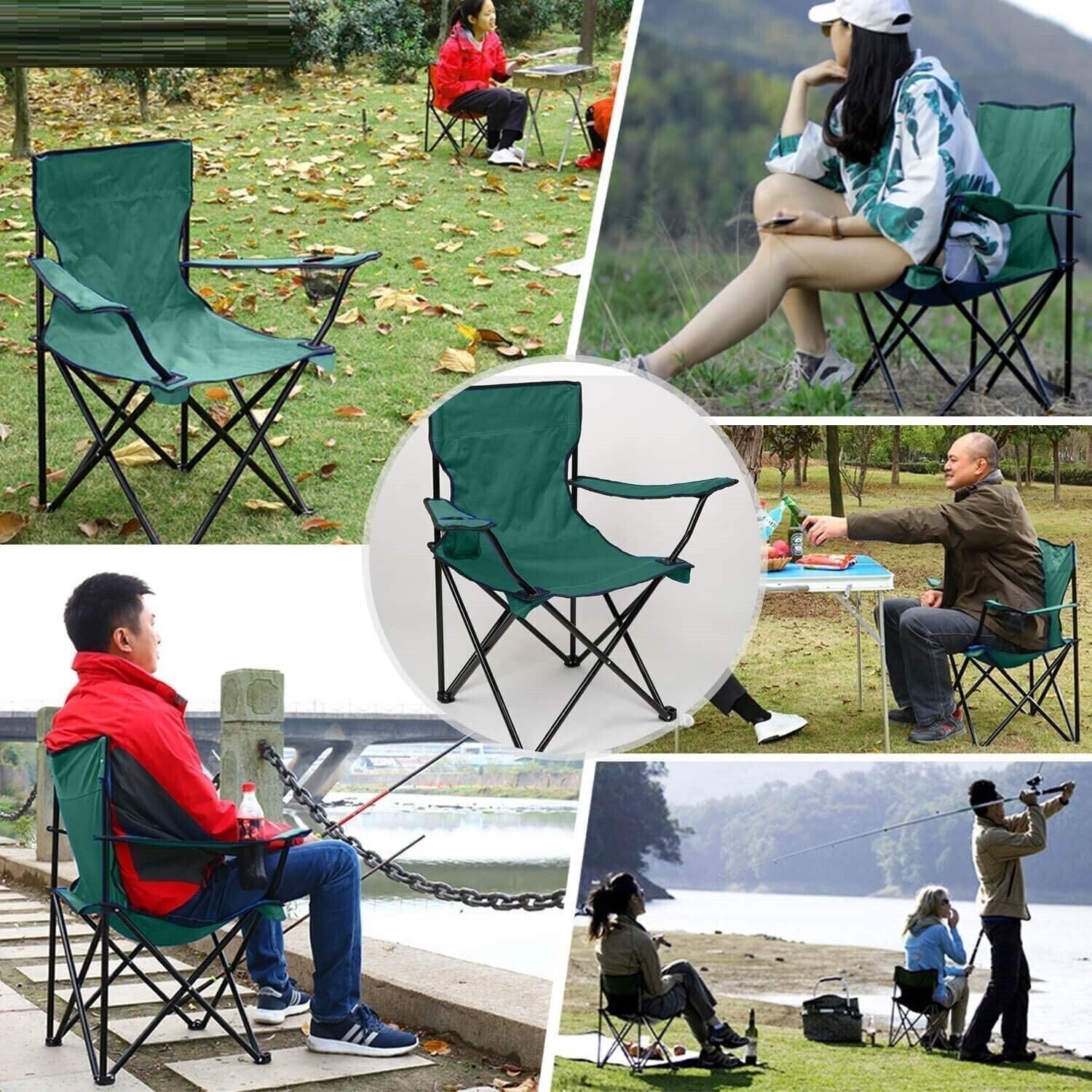 Ulife Camping Chair Foldable Chair Beach Chair with Back Rest Foldable ...