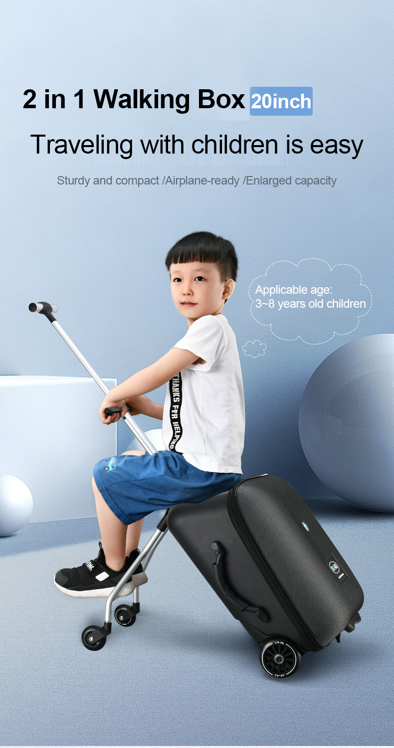 CHARLES X Children's riding suitcase Tie rod suitcase 20 inch suitcase ...