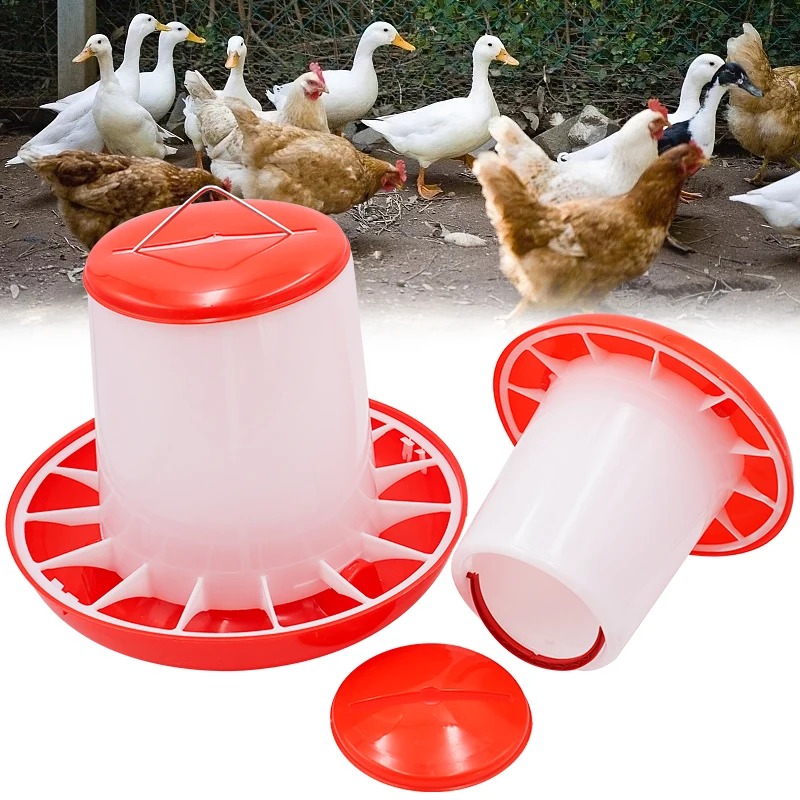 Chicken Feeder Bucket Automatic Feed Water Hanging for Poultry Pet Dove ...