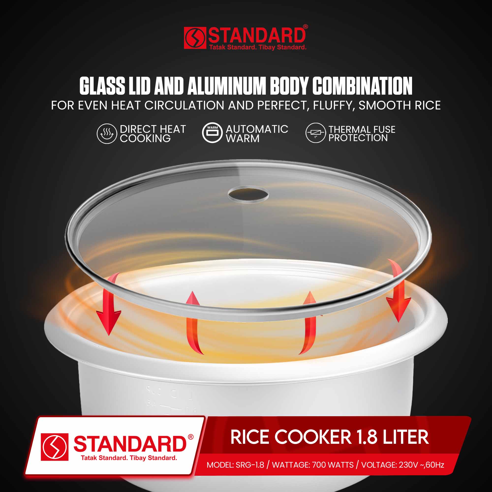 Standard Rice Cooker 1.8L (plain white) - Yellow Elephant | Shopee ...