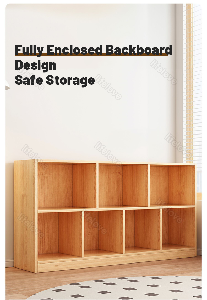 Bookcase With Back Panel Wood Bookshelf Storage Rack Display Cabinet ...