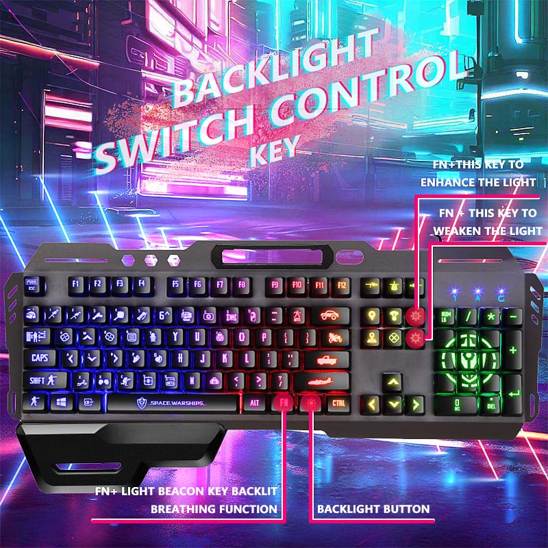 GK70 RGB Gaming Keyboard And Mouse Set With 104 Keys Backlight Wired ...