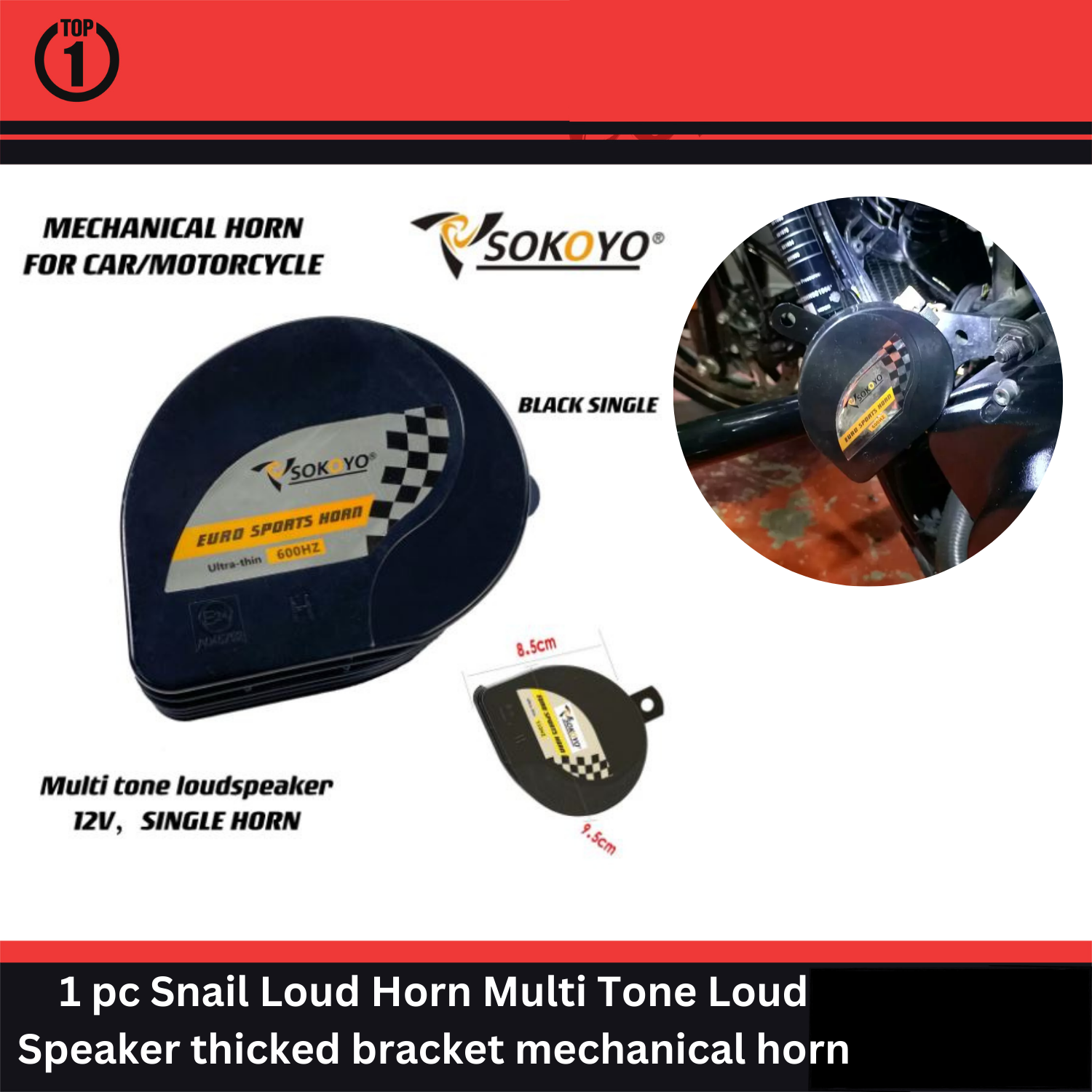 1 pc Snail Loud Horn Multi Tone Loud Speaker thicked bracket mechanical ...