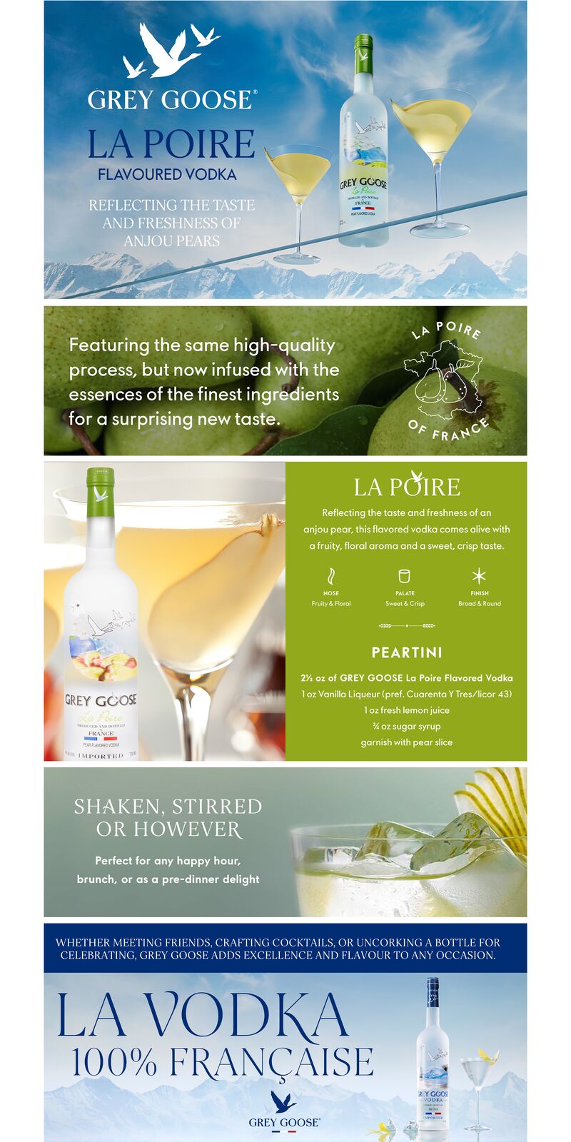 GREY GOOSE La Poire Flavoured Vodka - 750ml / 75cl, 40% ABV - Spirit ...