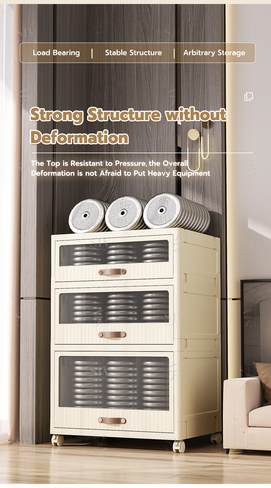 SIV Foldable Drawer Cabinet Folding Storage Box Collapsible Organizer ...