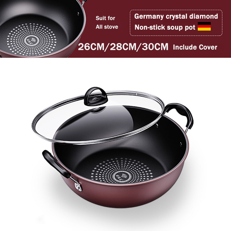 Thickened Composite Bottom Diamond Non-stick Pot Soup Pot Induction ...