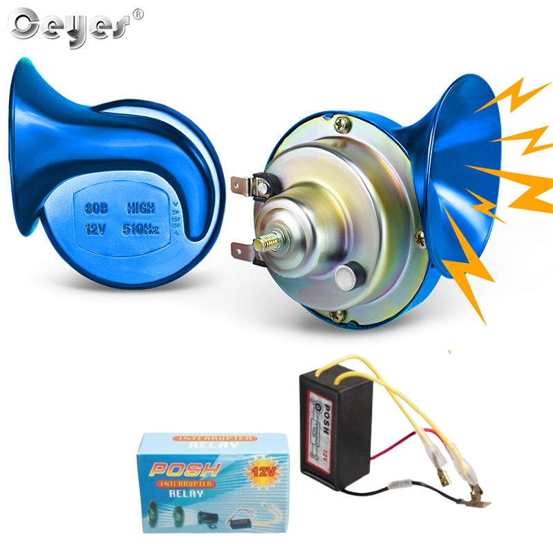 Ceyes 12V Car Horn Relay Set Super Loud Snail Horn Set Waterproof Car ...