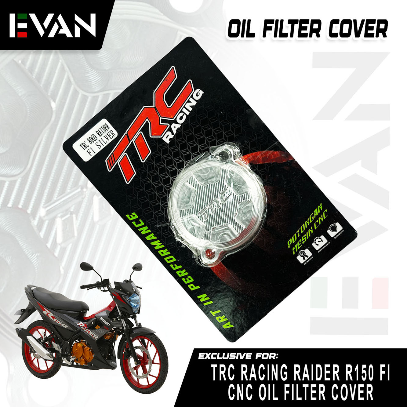EVAN.PH TRC CNC OIL FILTER COVER for RAIDER R150 FI MOTORCYCLE | Shopee ...