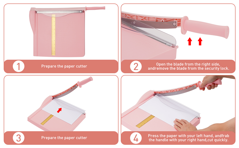 OFFICOM Pink Paper Cutter Cutting Size Guillotine Type High Quality ...
