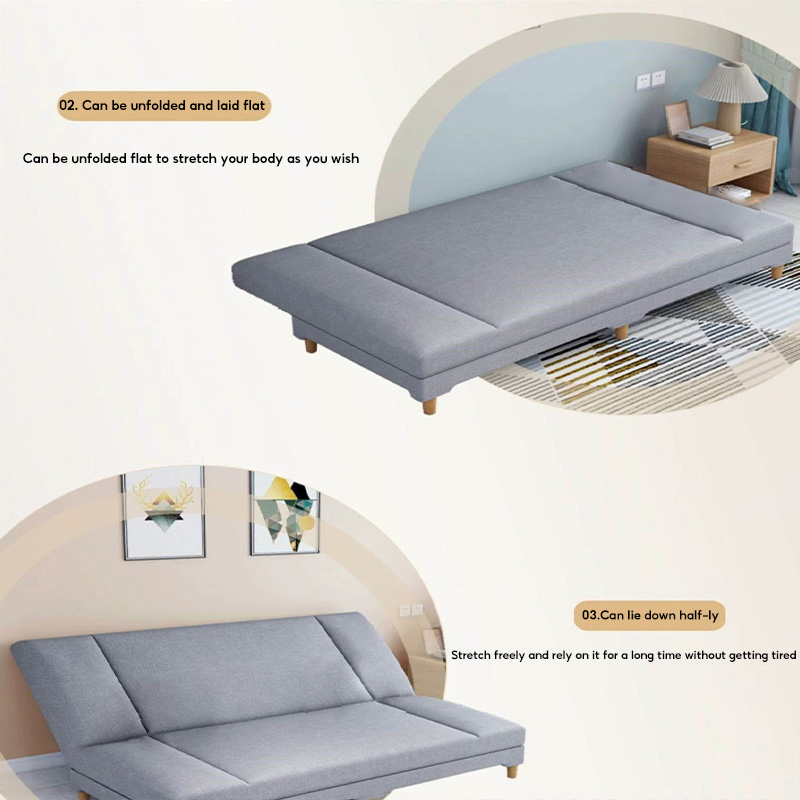 Foldable Sofa Bed Solid Wood Sofa with Cotton Folding Sofa Bed 1-3 Seaters | Shopee Philippines