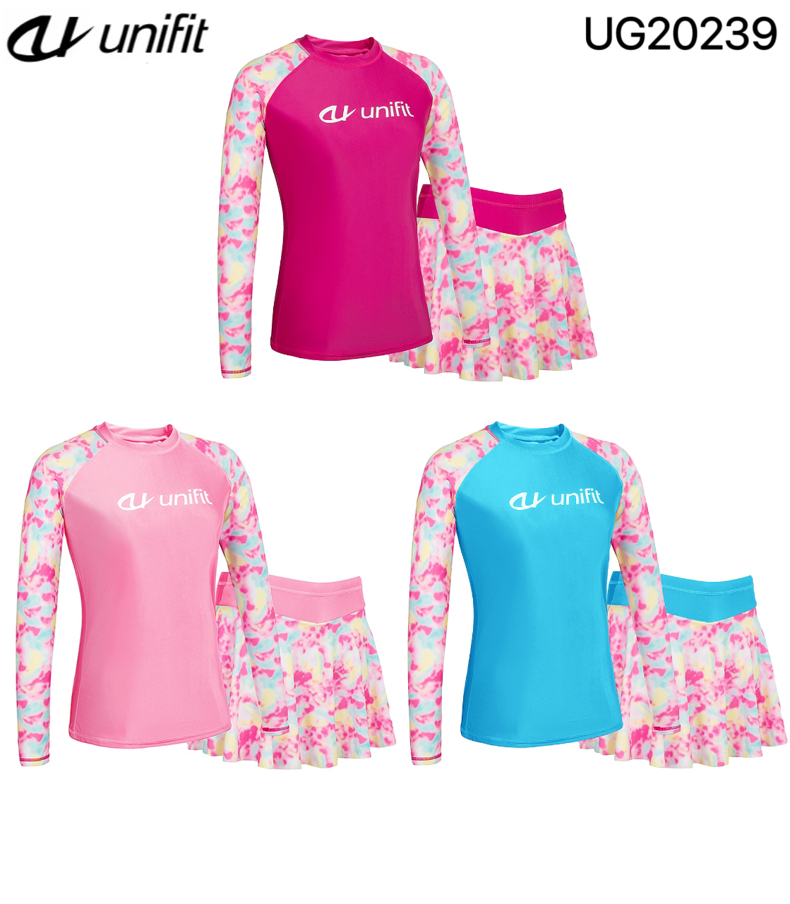 UNIFIT Women's Rash Guard Swimsuit Swimwear Rush Guard Skirts With ...