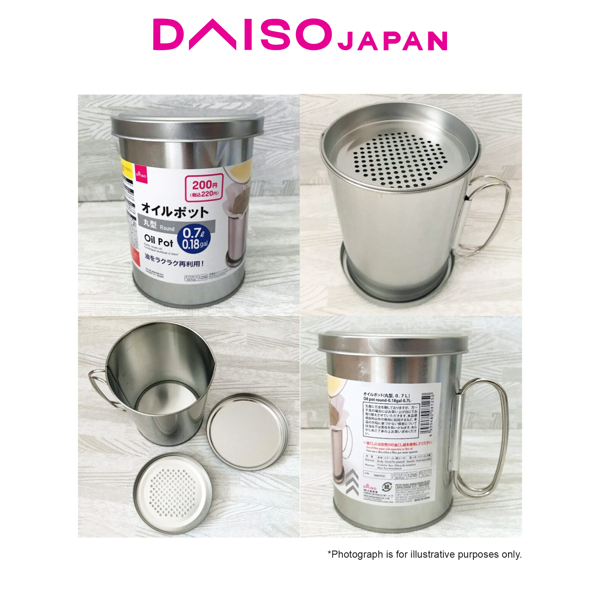 Daiso Stainless Steel Oil Round Pot (0.7L) | Shopee Philippines